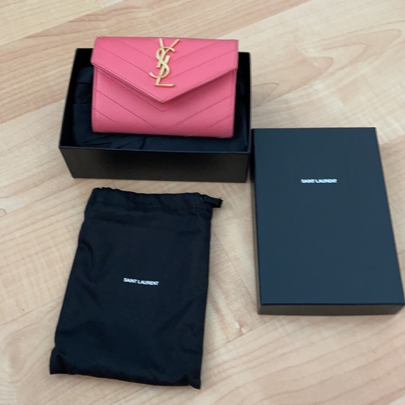 Yves Saint Laurent | Bags | Ysl Envelope Wallet In Bright Pink | Poshmark
